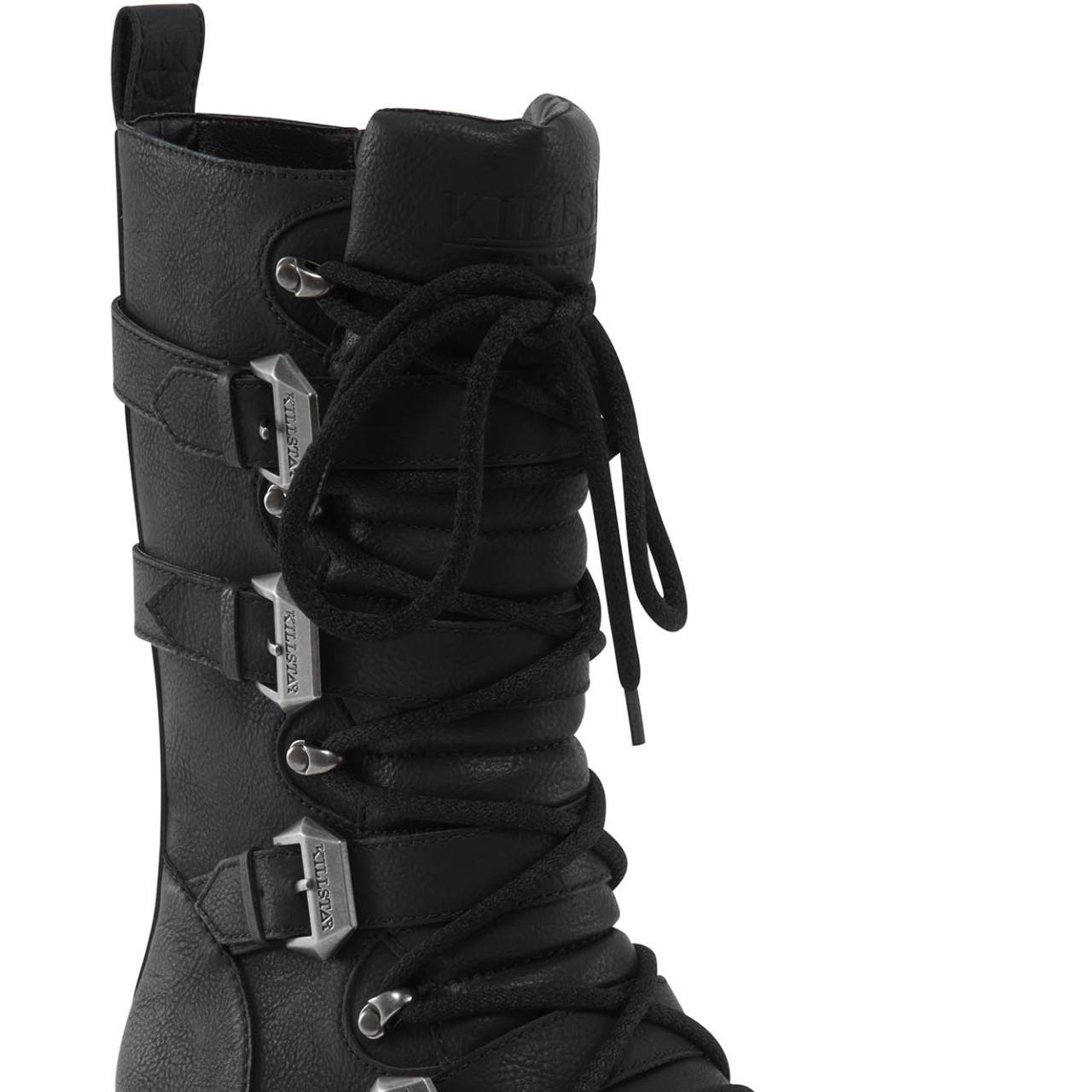 Killstar Women's Black and Silver Boots | Depop