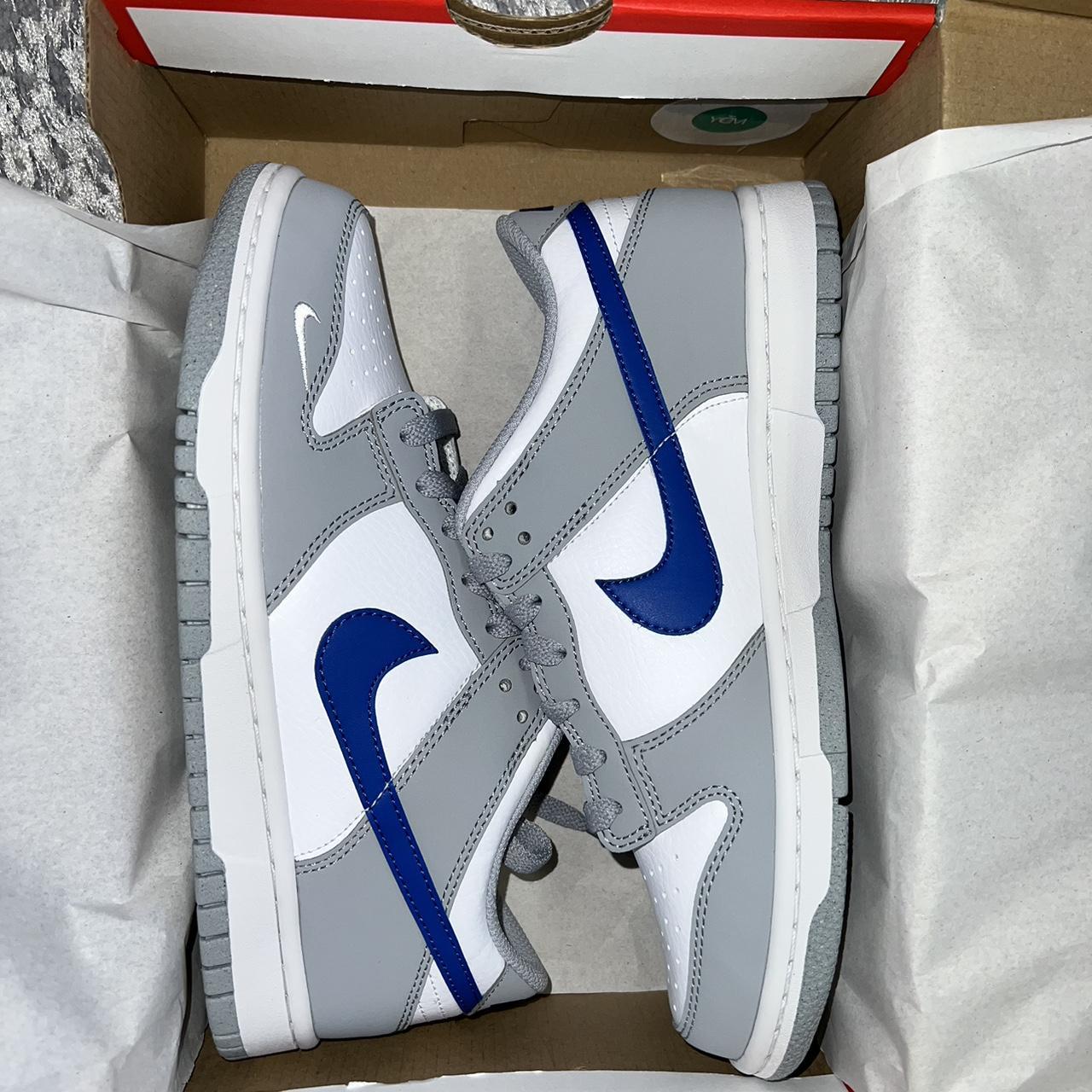 NIKE DUNK LOW WOLF GREY BLUE SWOOSH SIZES... - Depop