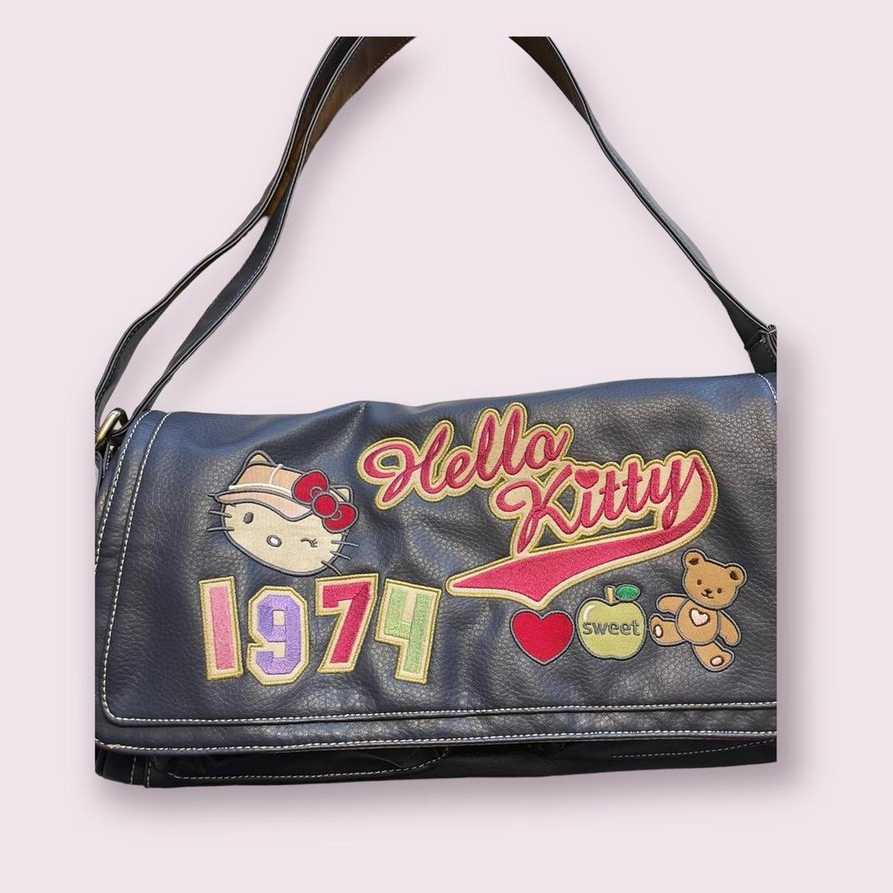 hello kitty 1974 leather like flap bag with... - Depop