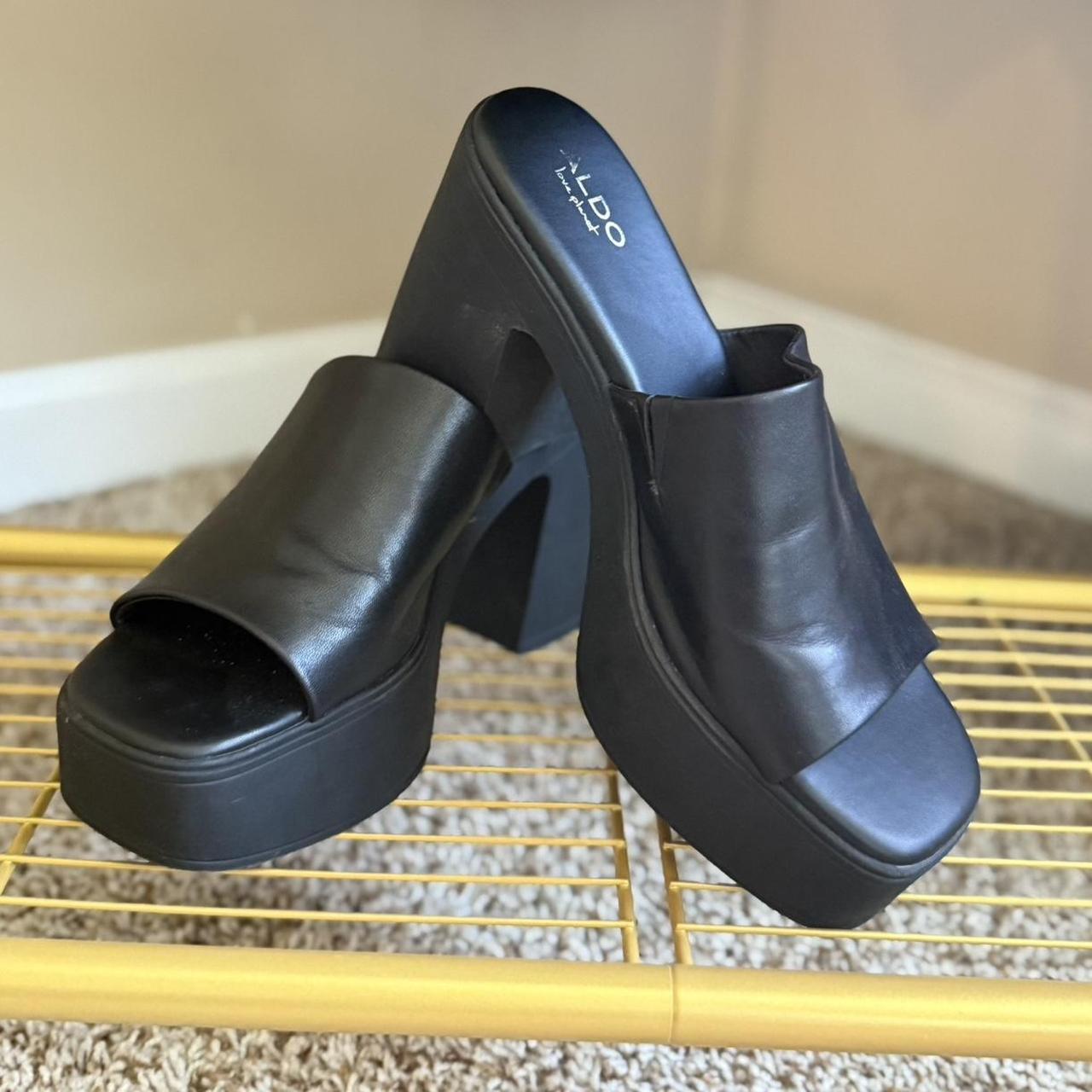 Gently worn: Aldo platform leather sandals!... | Depop