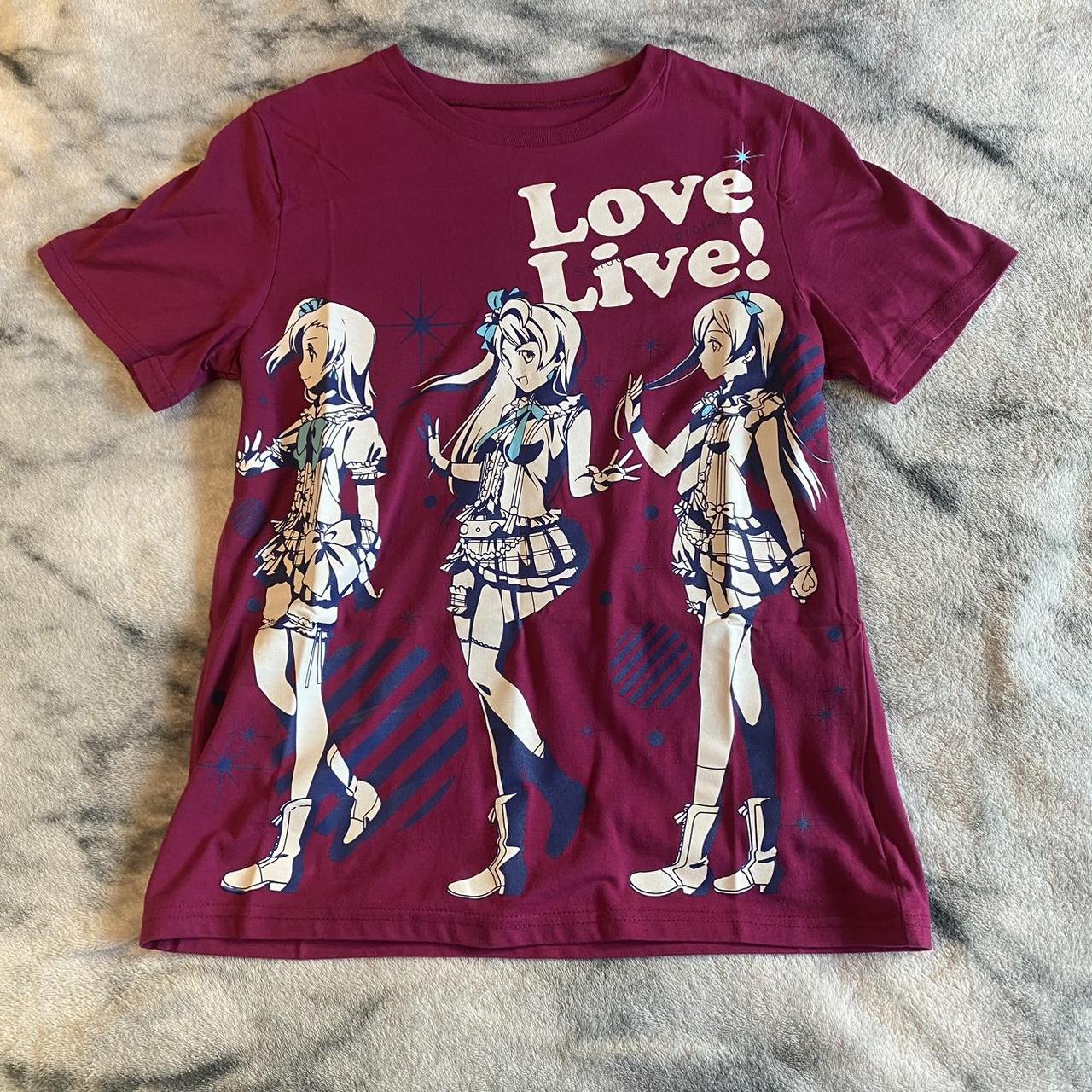 love live official t-shirt tag says size L but fits... - Depop