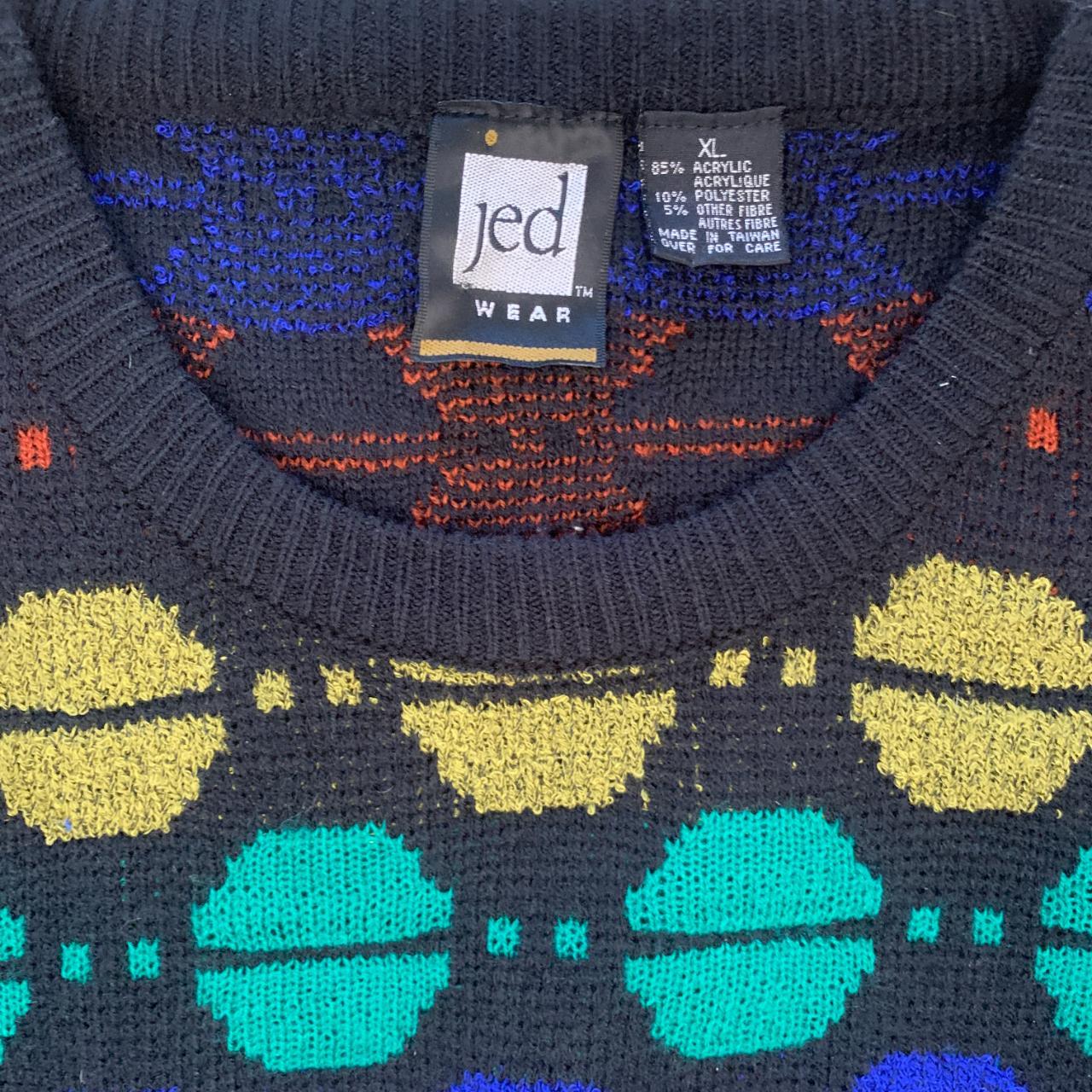 Vintage 80s/90s style men's color block sweater by... | Depop