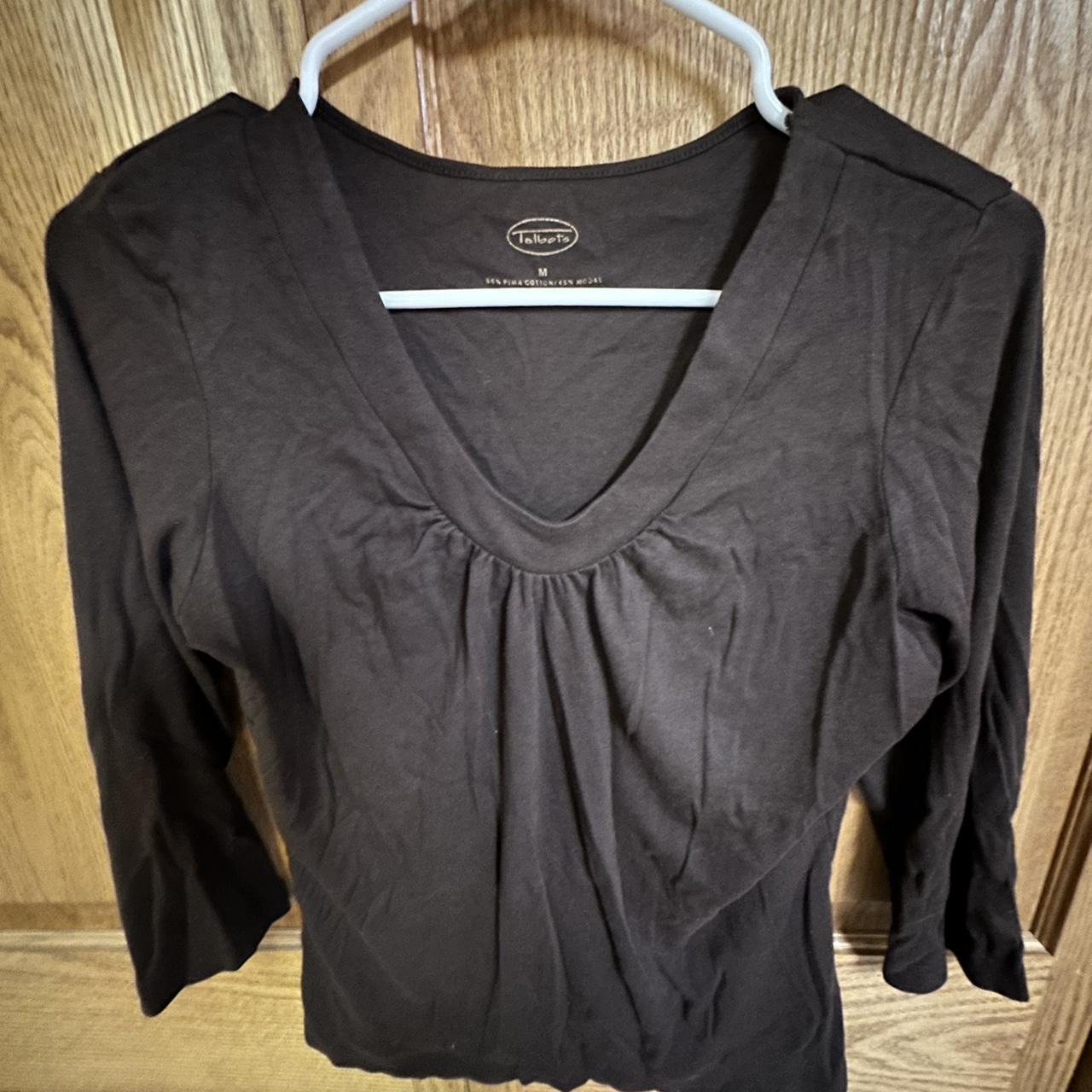 Y2k Talbots Brown Top Size Medium Depop
