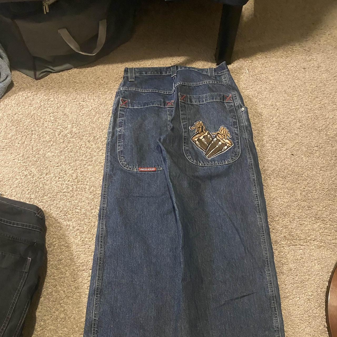 Baggy vintage JNCO jeans with dope back pockets... - Depop