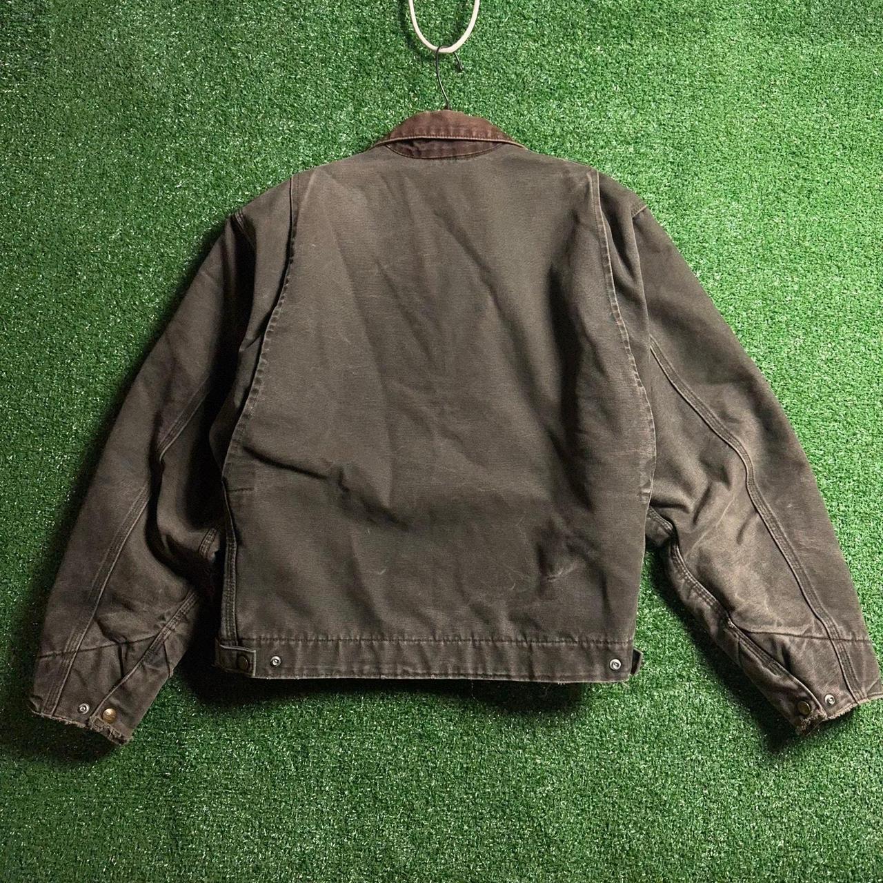 Vintage Carhartt Detroit Jacket J97 MOS sizeL Moss... | Depop
