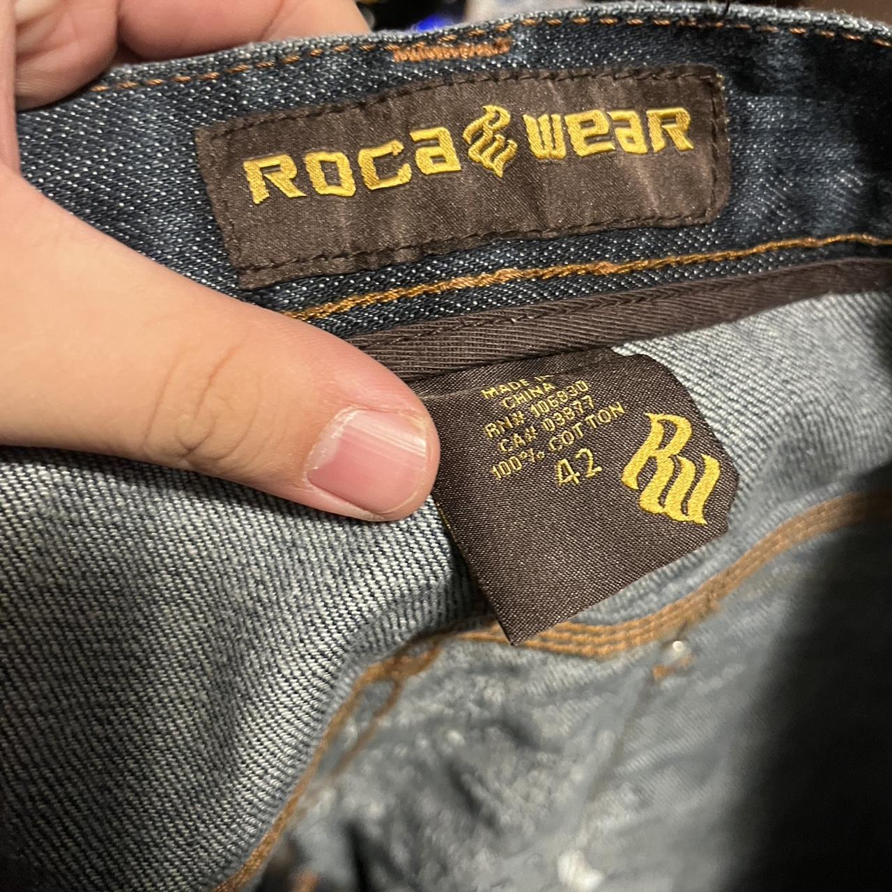 Crazy vintage 2000s rocawear jeans with crazy... | Depop