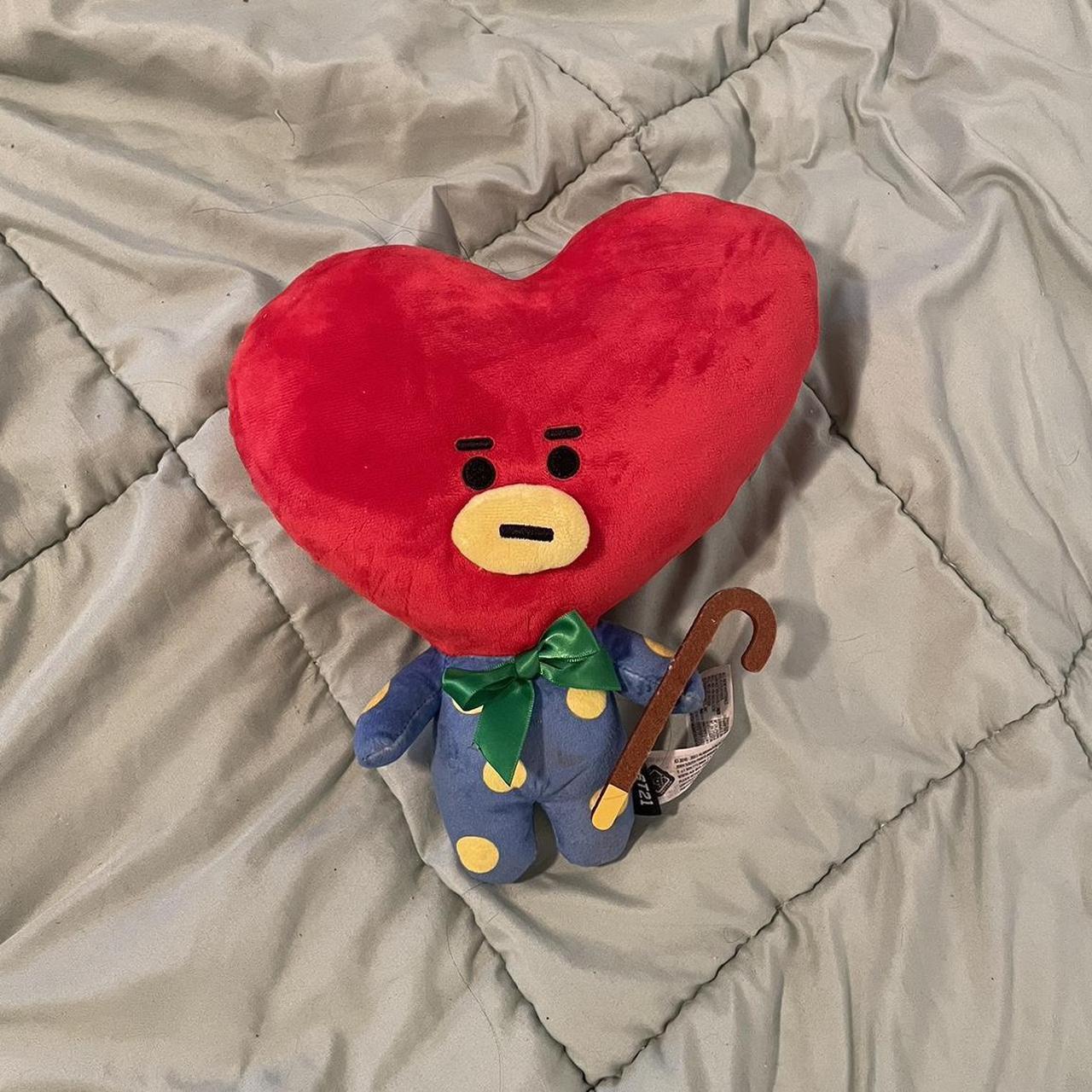 BT21 Tata heart plushie - has some stain on the blue... - Depop