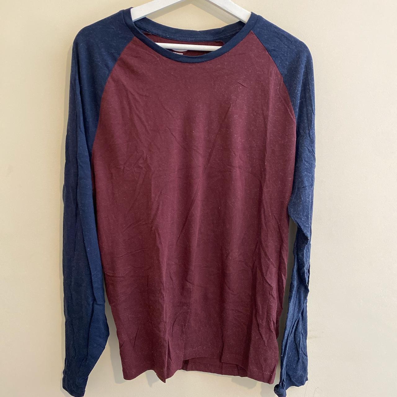 Men’s old navy raglan long sleeve t-shirt- Red &... - Depop