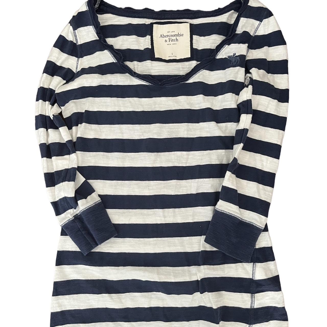striped Abercrombie long sleeve top - Depop
