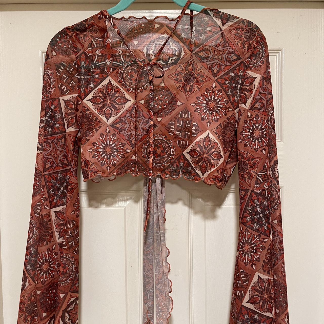 shein retro crop top🌼🧡 brand: Shein size: M... - Depop