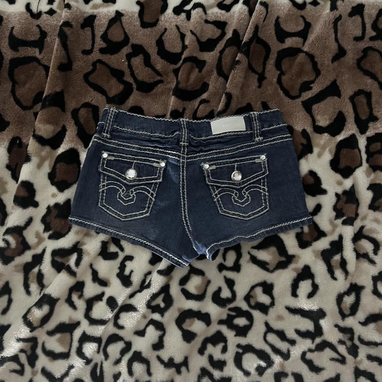 adorable y2k grunge rhinestone micro shorts with... - Depop