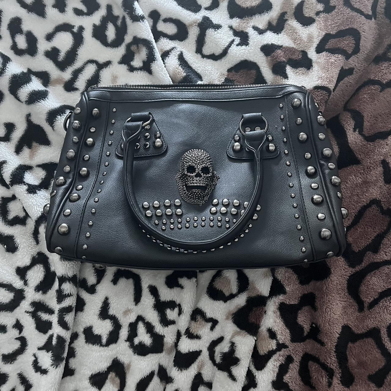 black and silver studded skull purse #emo #grunge... - Depop