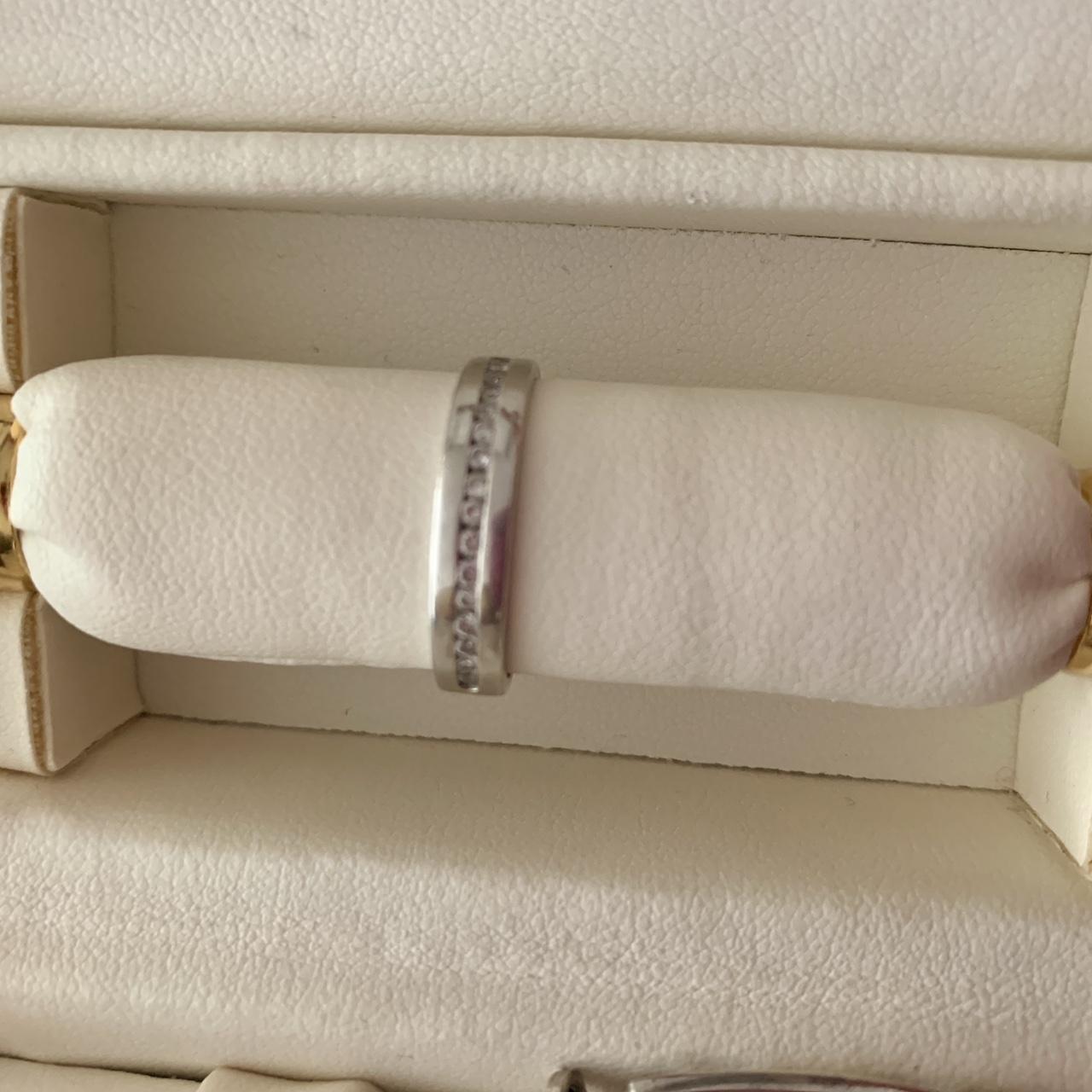 925 sterling ring from Next. Silver band set with... - Depop