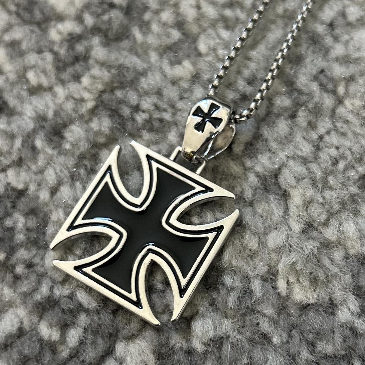 Vintage 2000s Style Iron Cross Pendant... - Depop