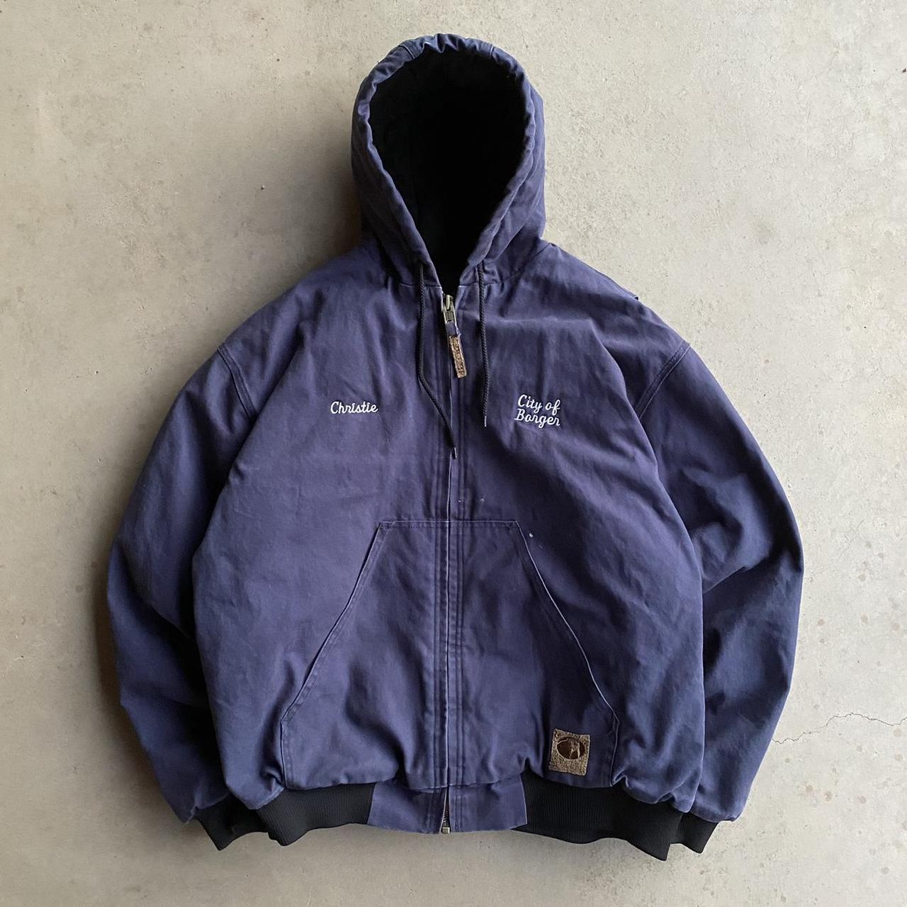 Vintage Carhartt look alike Navy blue jacket Great... - Depop