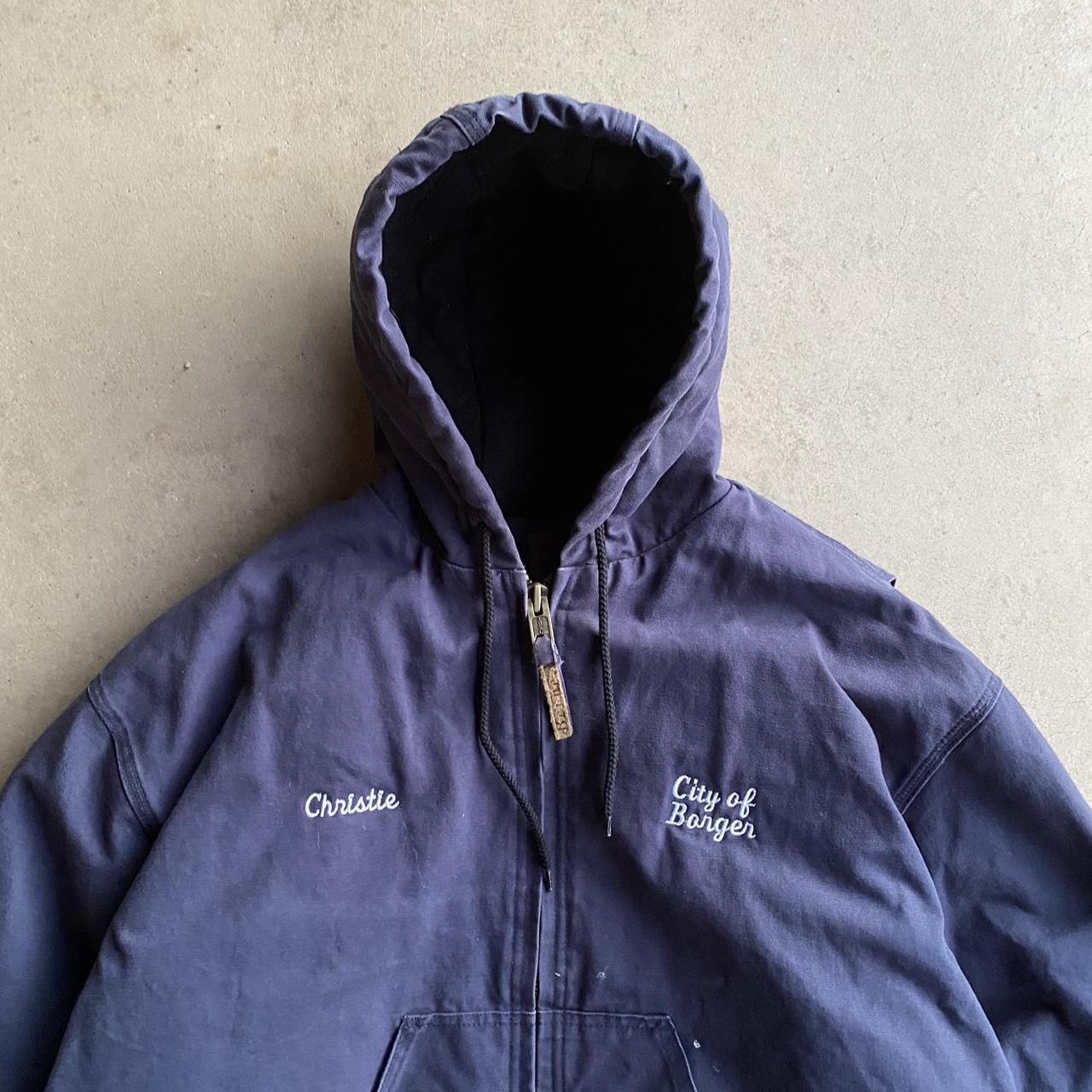 Vintage Carhartt look alike Navy blue jacket Great... - Depop