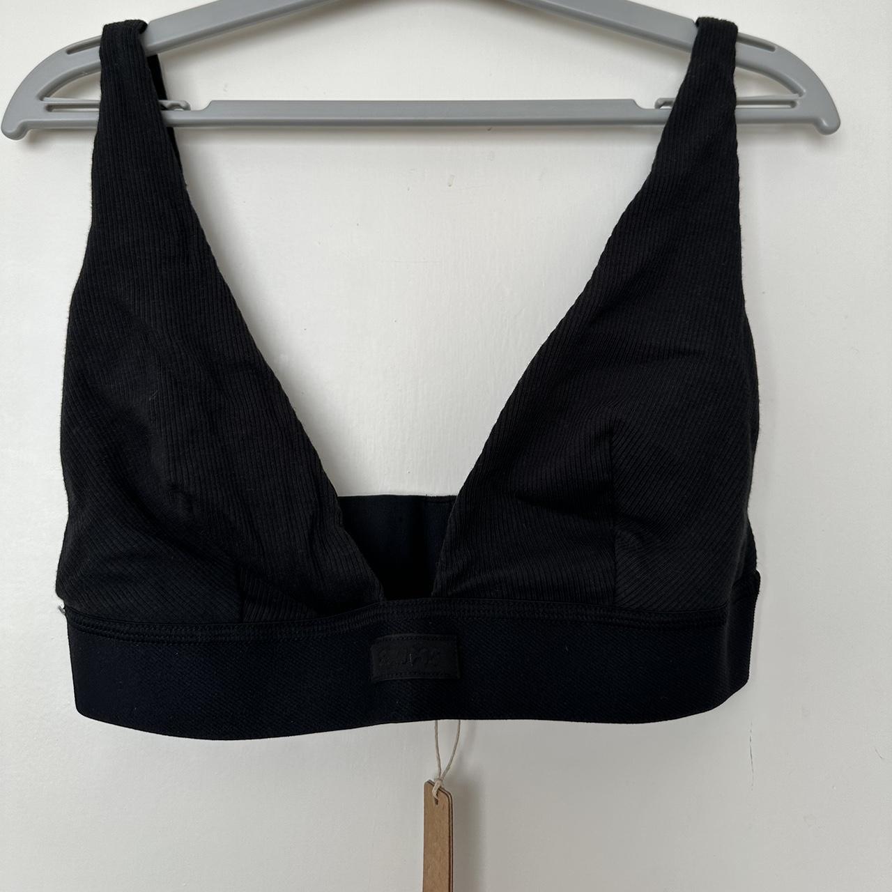 BRAND NEW SKIMS BRALETTE!! Black cotton rib plunge... - Depop
