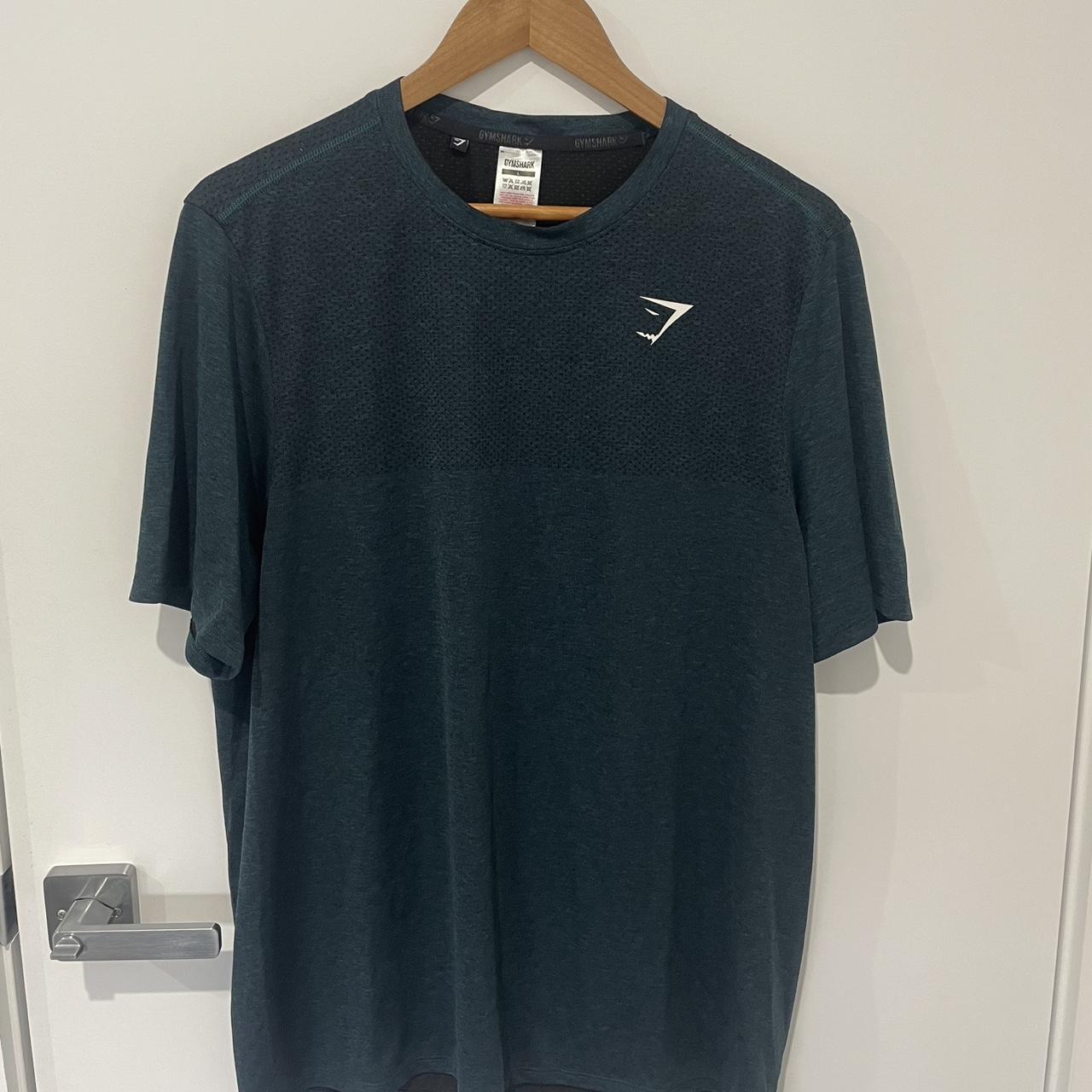 Gymshark Vital Tee in Teal Marle. Worn and washed... - Depop