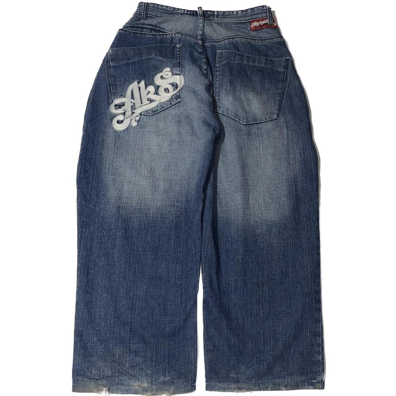 ⭑Reworked Akademiks jeans. Crazy patch on the butt... - Depop