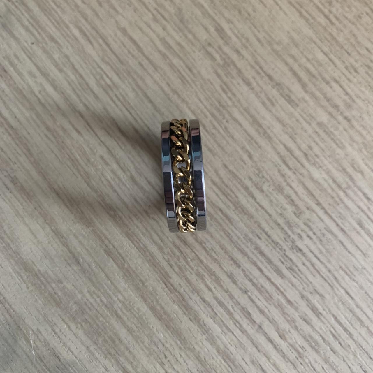 Gold Chain Fidget Ring Unlabelled Silver and Gold... - Depop