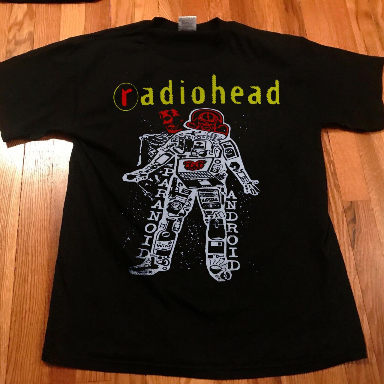 radiohead paranoid android black tee USA Size (all... - Depop
