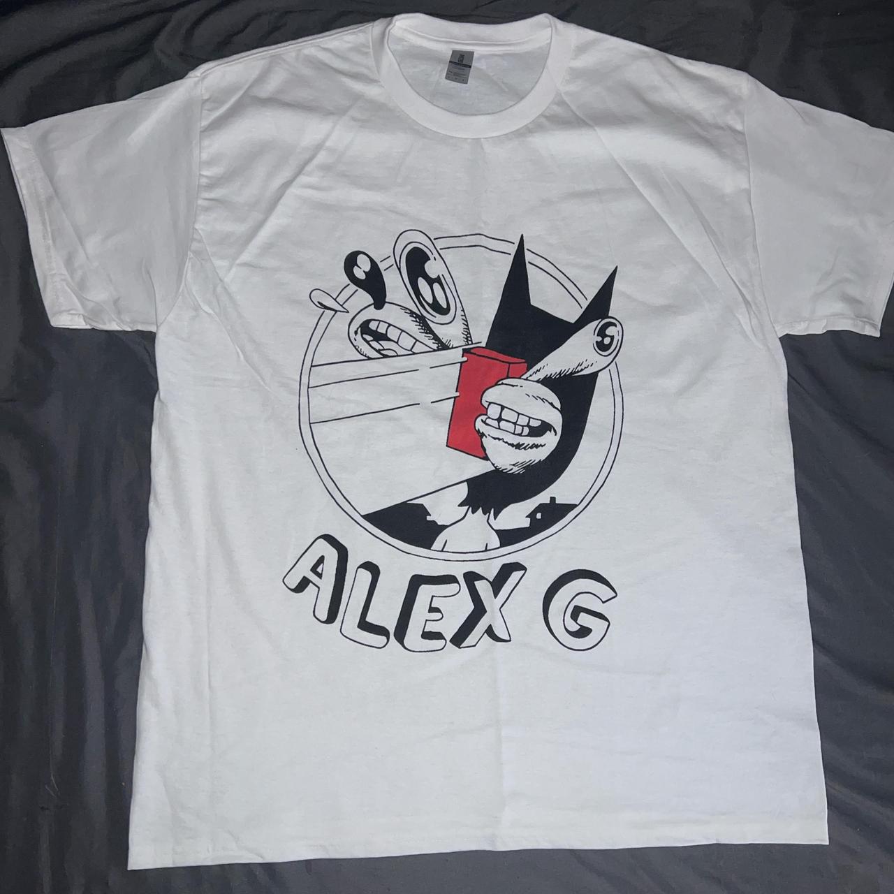 alex g merch white gildan shirt unworn size... - Depop
