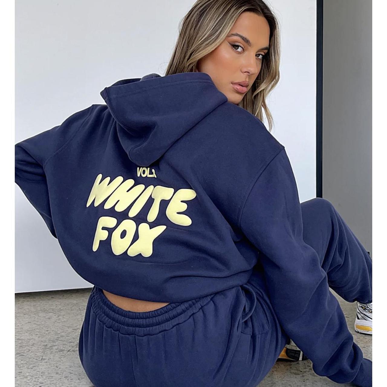 White fox Brand new navy hoodie. Size XS/small... - Depop