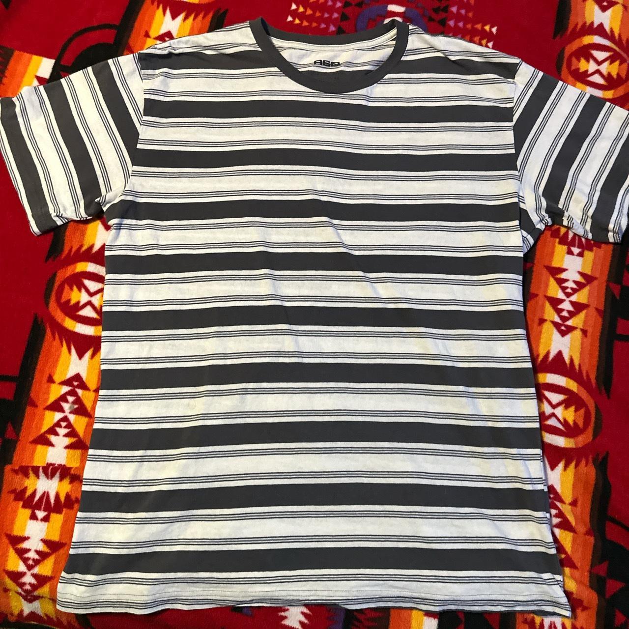 RSQ brand white and gray striped t shirt In good... - Depop