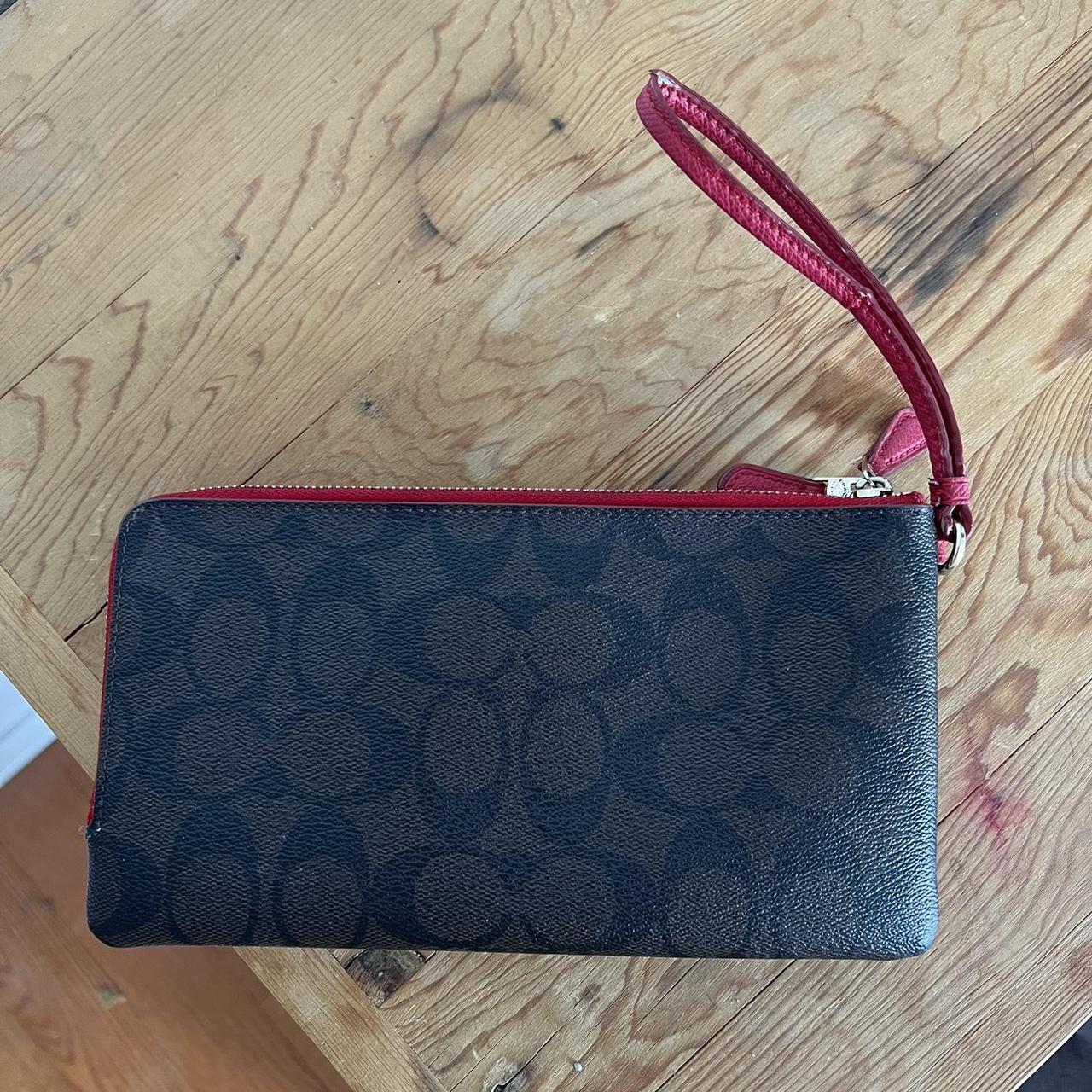 Coach brown and red wallet #coach #wallets... - Depop