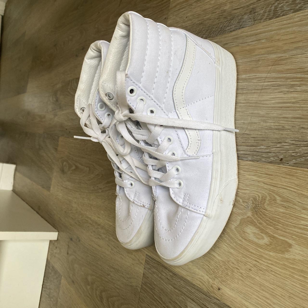 Vans Sk8-Hi white platform high top Vans. Women’s... - Depop