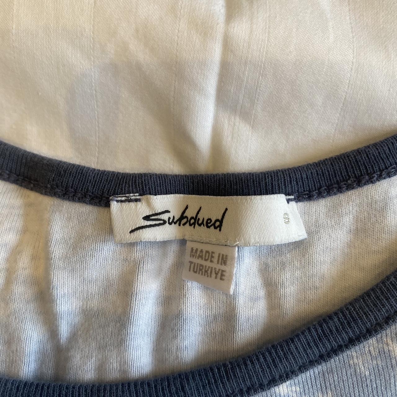 Blue and white tank top Subdued Small | Depop
