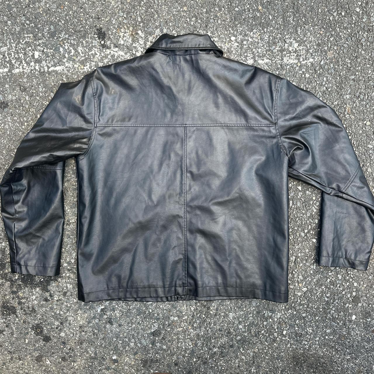 Vintage 90s Steve and Barry’s Syracuse leather... - Depop