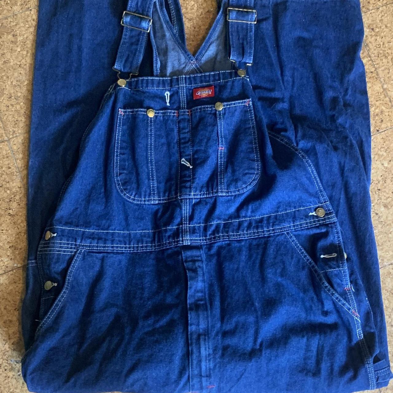 VINTAGE DICKIES BIB OVERALLS MENS size 42x30... - Depop