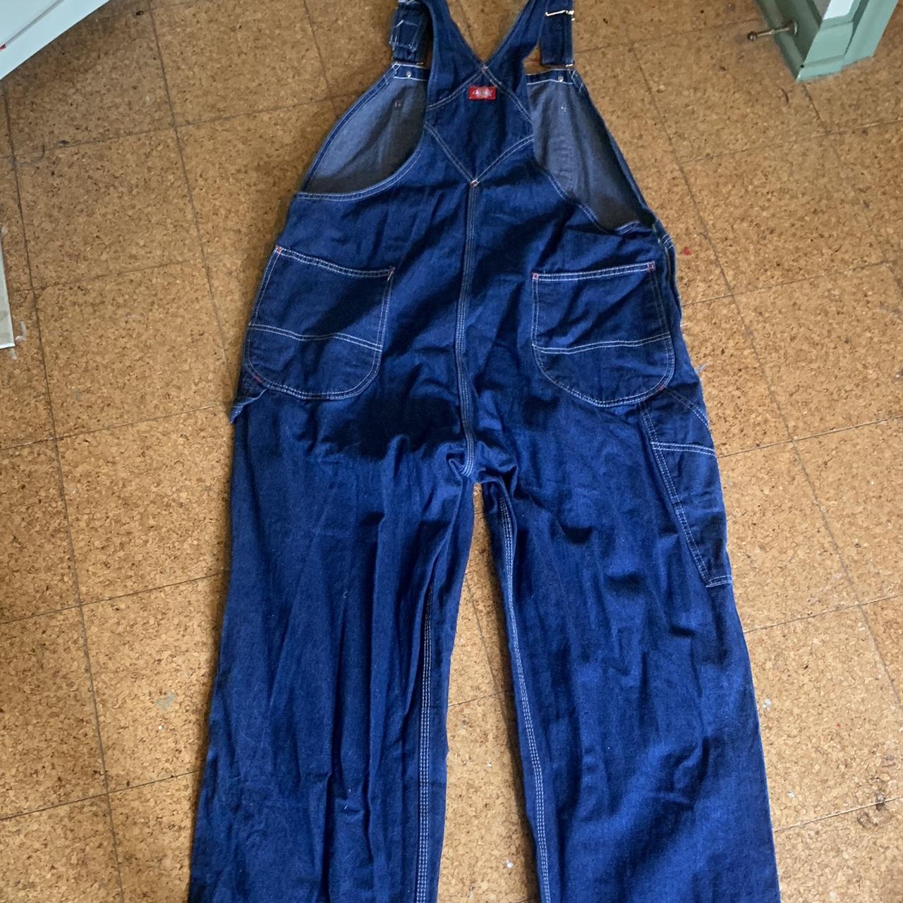 VINTAGE DICKIES BIB OVERALLS MENS size 42x30... - Depop