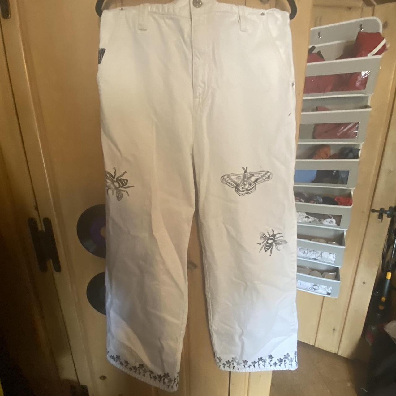 🌸HAND PRINTED NATURE JORTS 🌸 hand printed on... - Depop