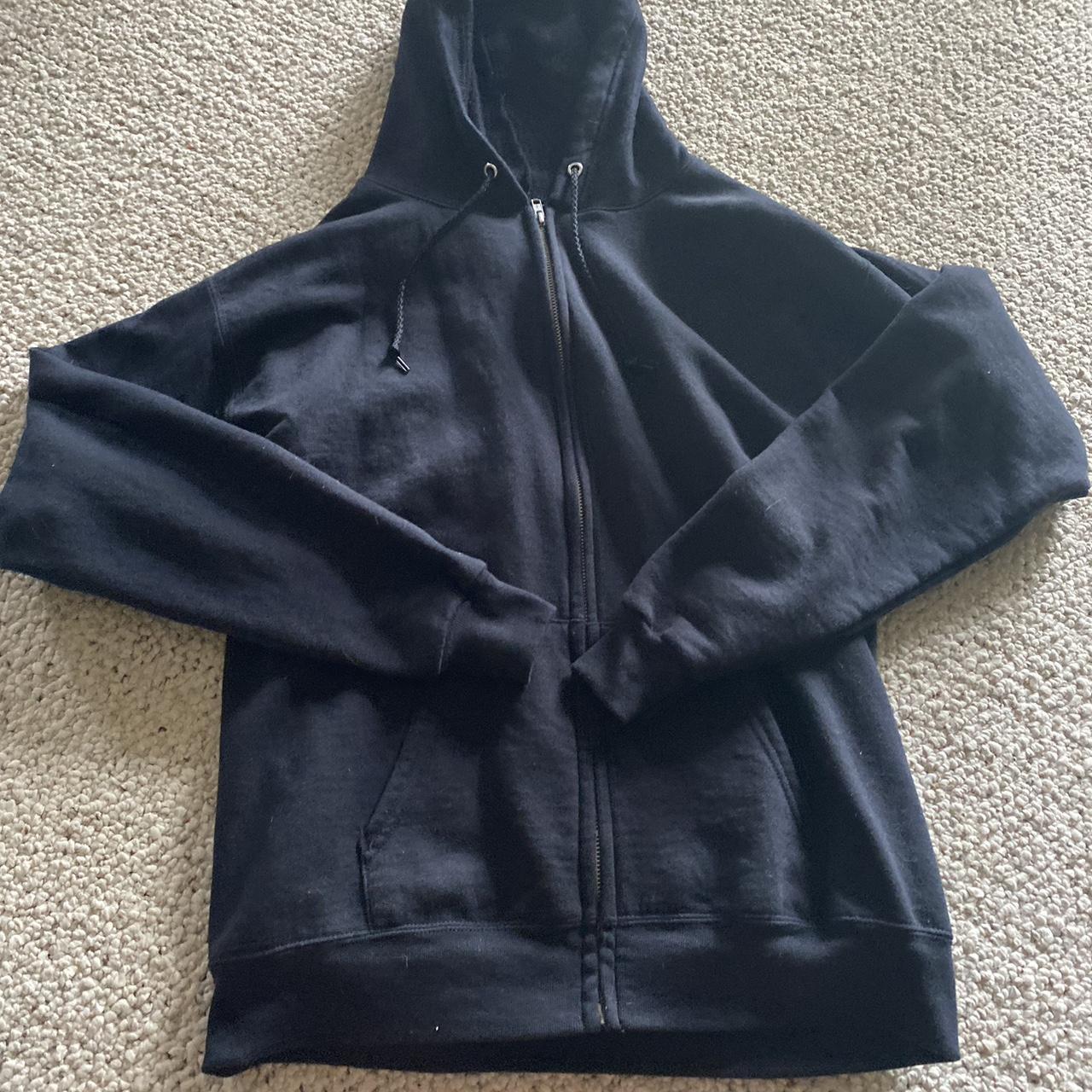 Men’s Black Zip up hoodie, barely worn, no pilling - Depop
