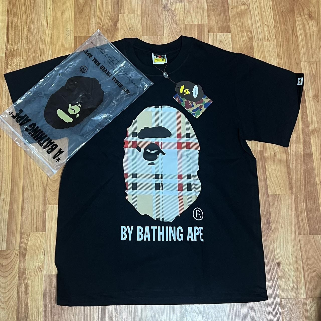 Black Burberry bape tee Size M #summer #bape | Depop