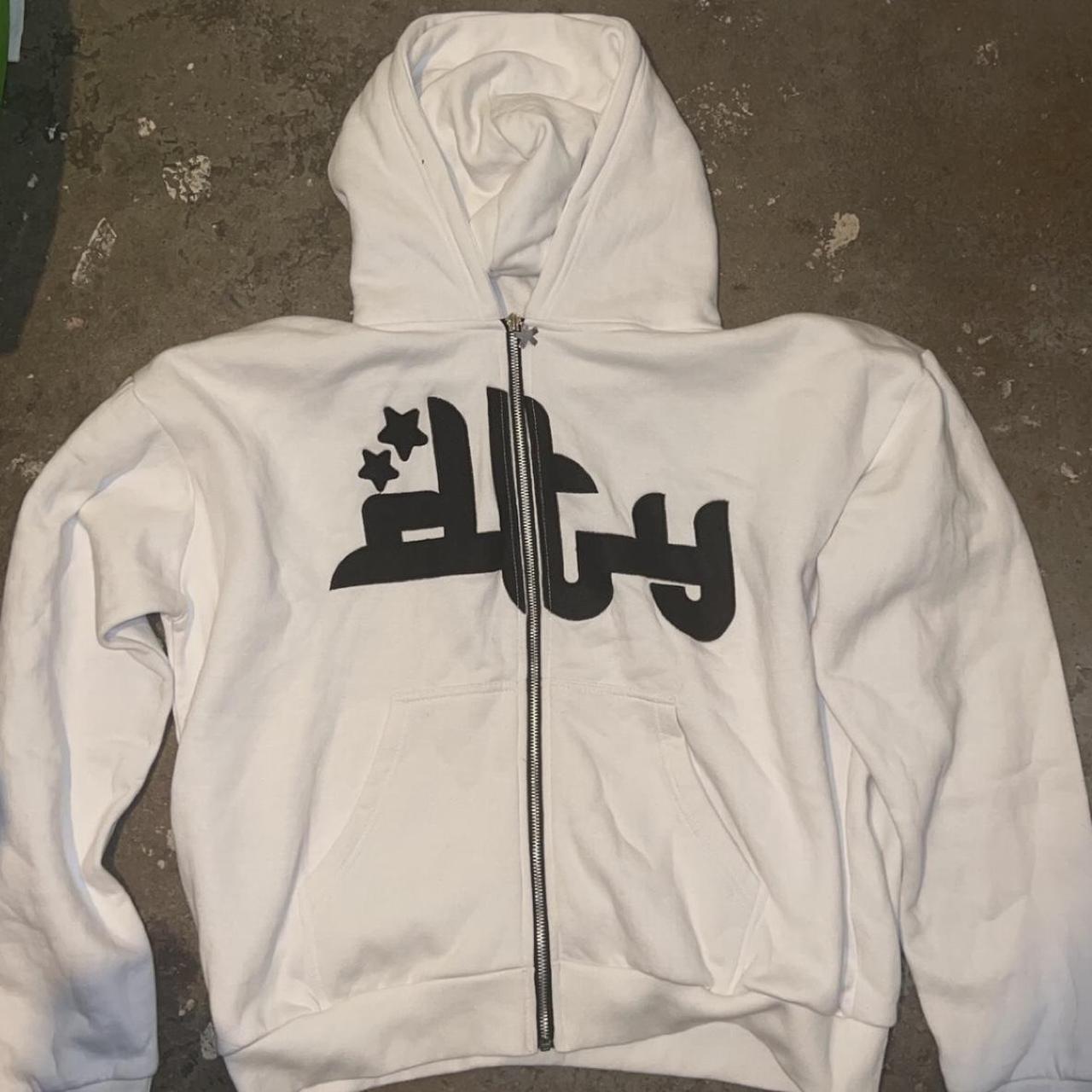 Affliction Men's White and Black Jacket | Depop