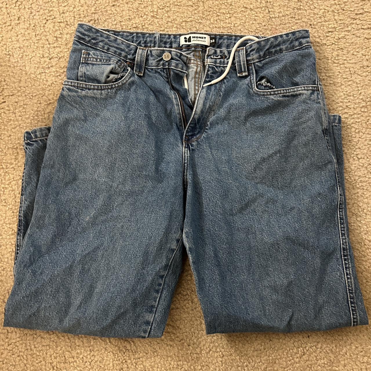 Denim Baggy Monet jeans Minor rips at the bottoms/... - Depop