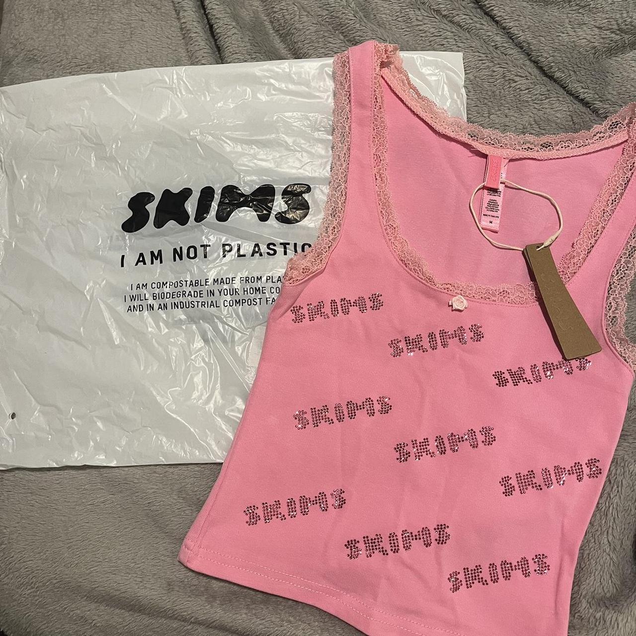 Skims rhinestone tank top Size medium Never worn-... - Depop
