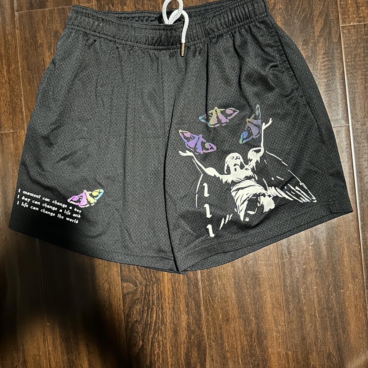 Black mesh angel shorts Size: LARGE - Depop