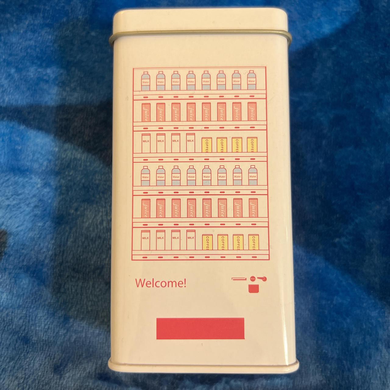 White and red Japanese tin box #kawaii #stationery... - Depop