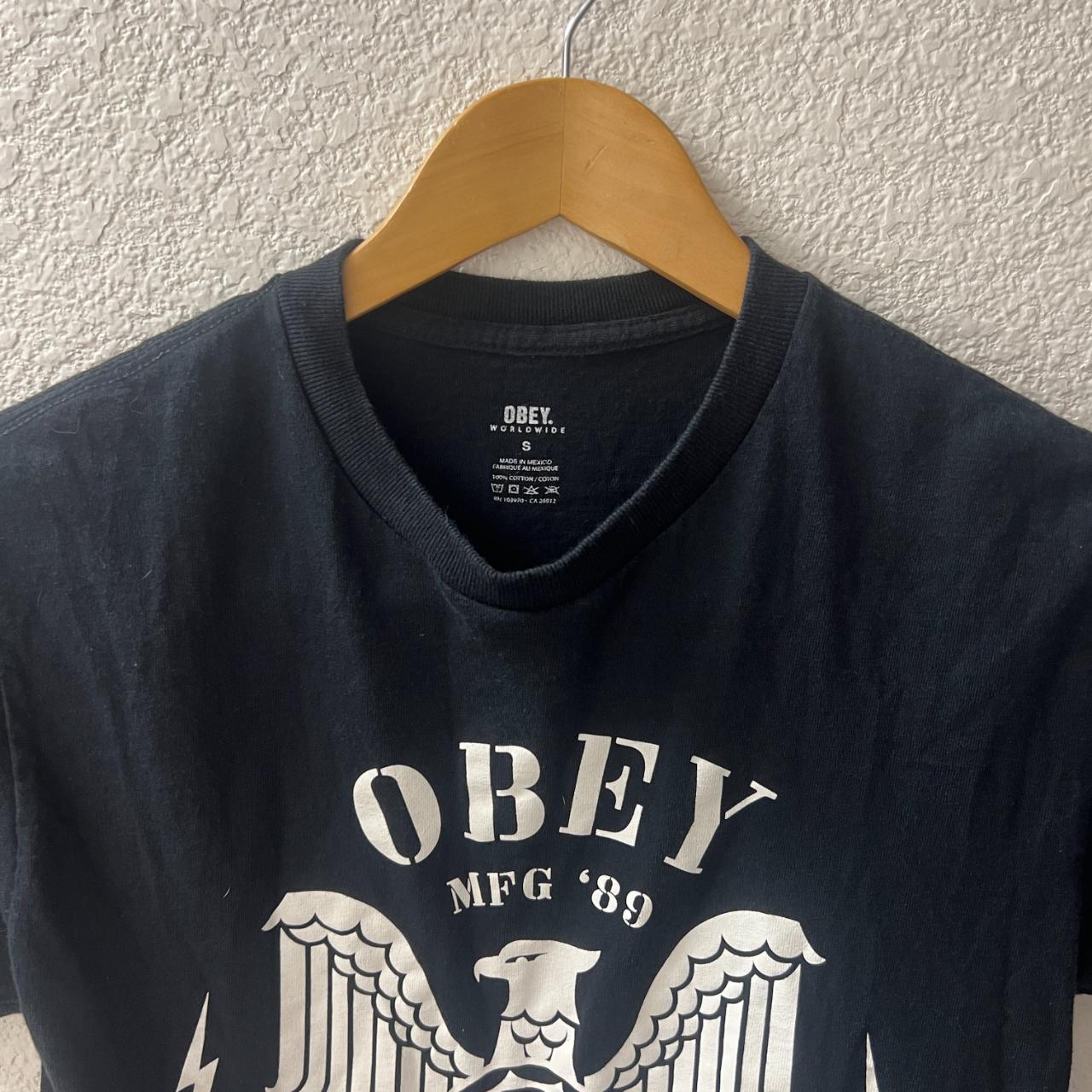 obey worldwide t-shirt size - small pit 2 pit - 17... - Depop