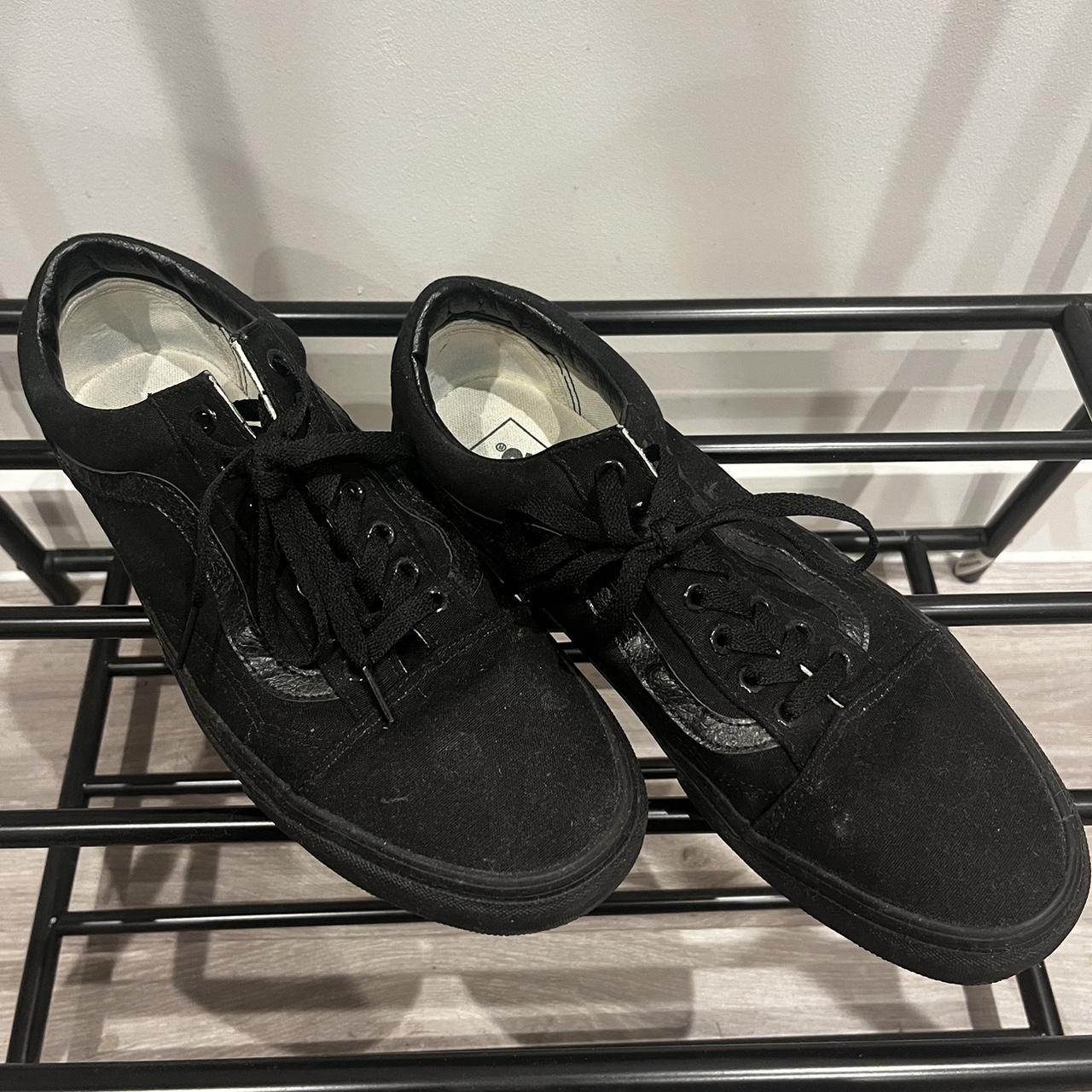 Black Vans shoes UK10, 9/10 condition Worn twice... - Depop