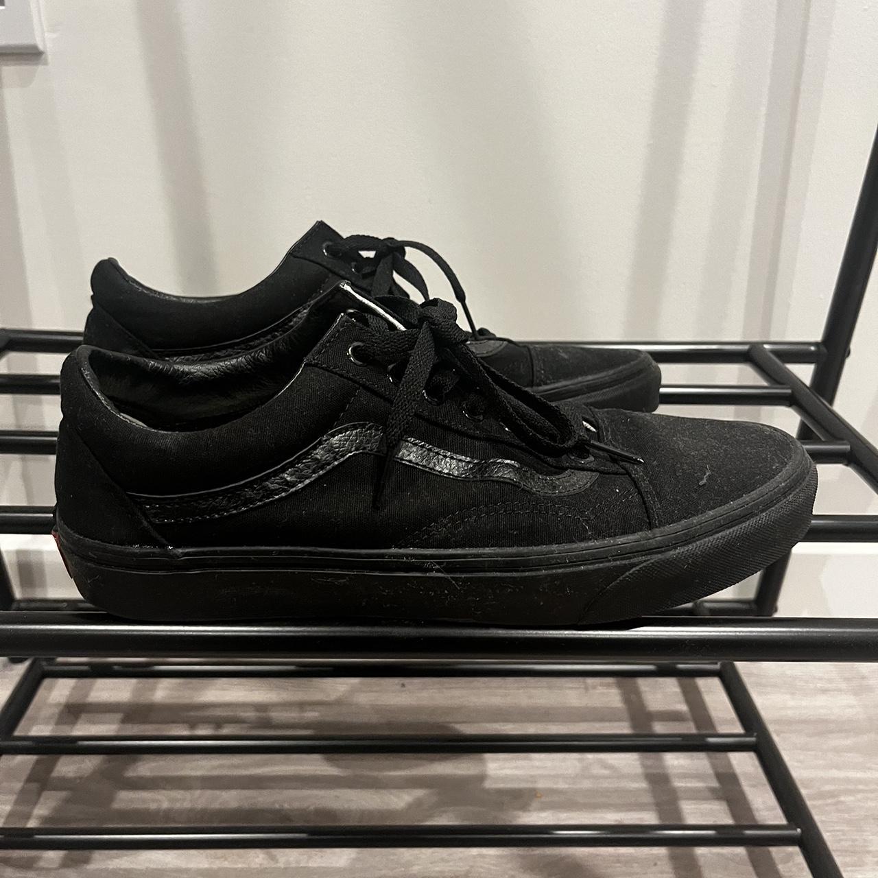 Black Vans shoes UK10, 9/10 condition Worn twice... - Depop
