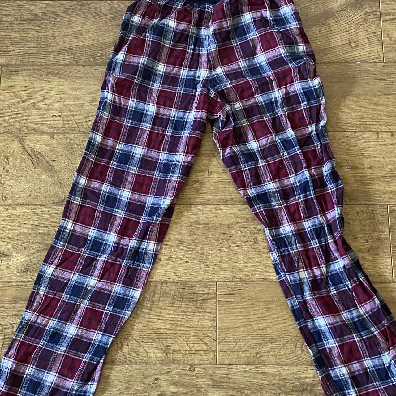 Black Red and White Check Primark Pyjama Bottoms... | Depop