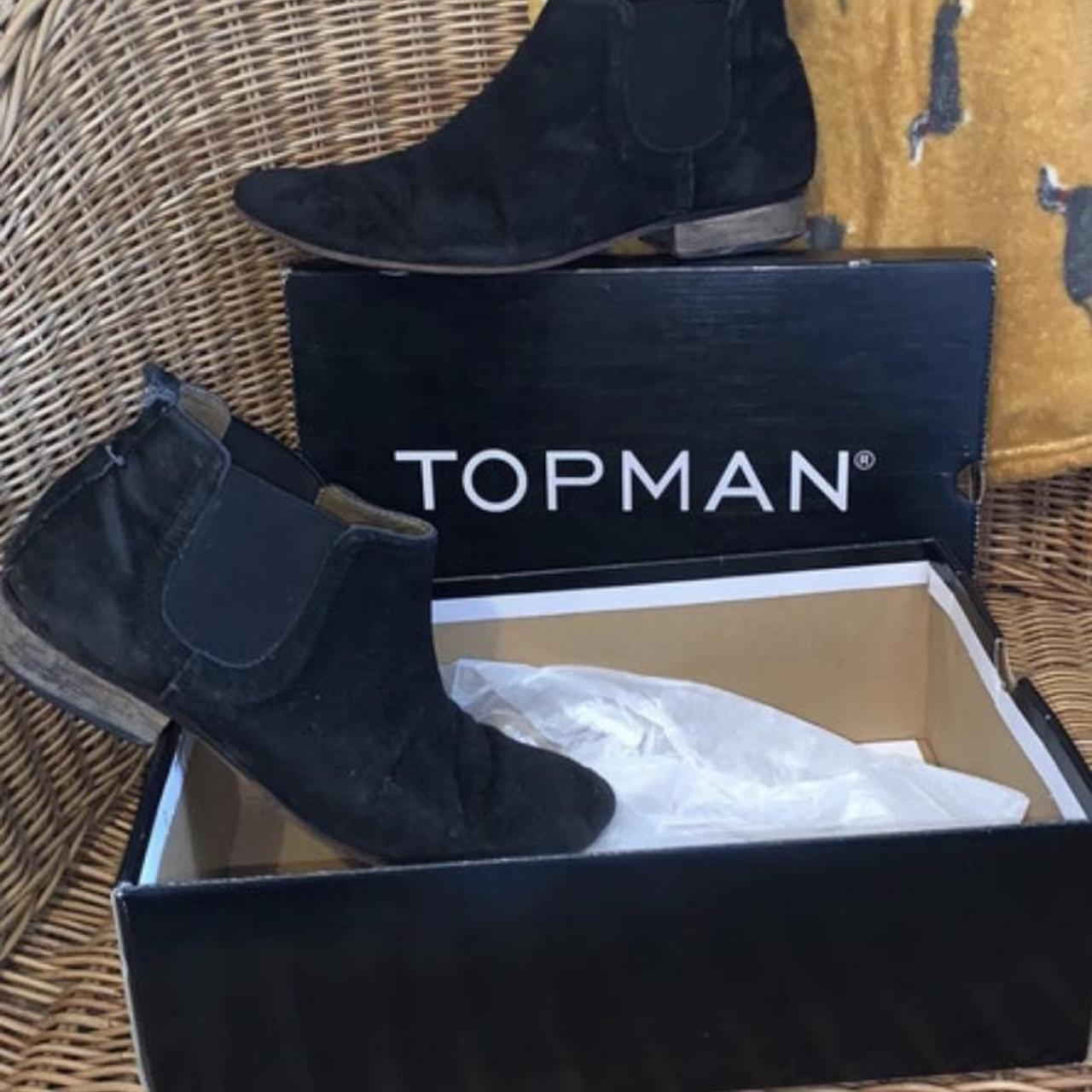 TOPMAN black suede Chelsea boots - Depop