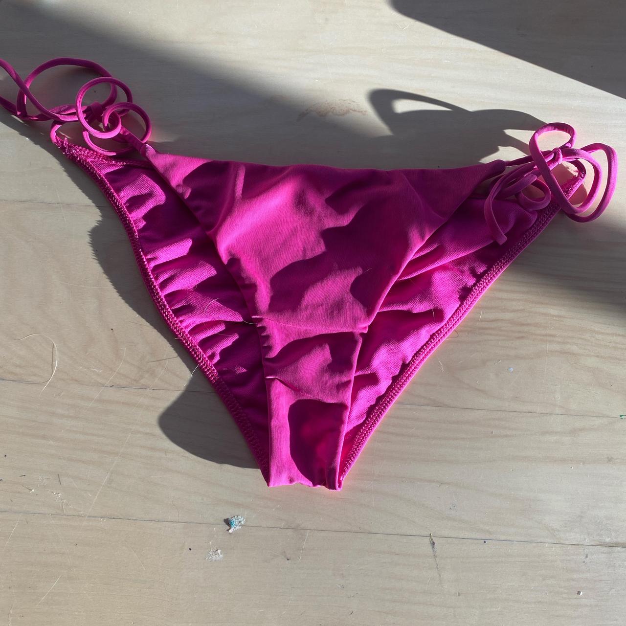 Billabong hot pink string bikini bottoms | Depop