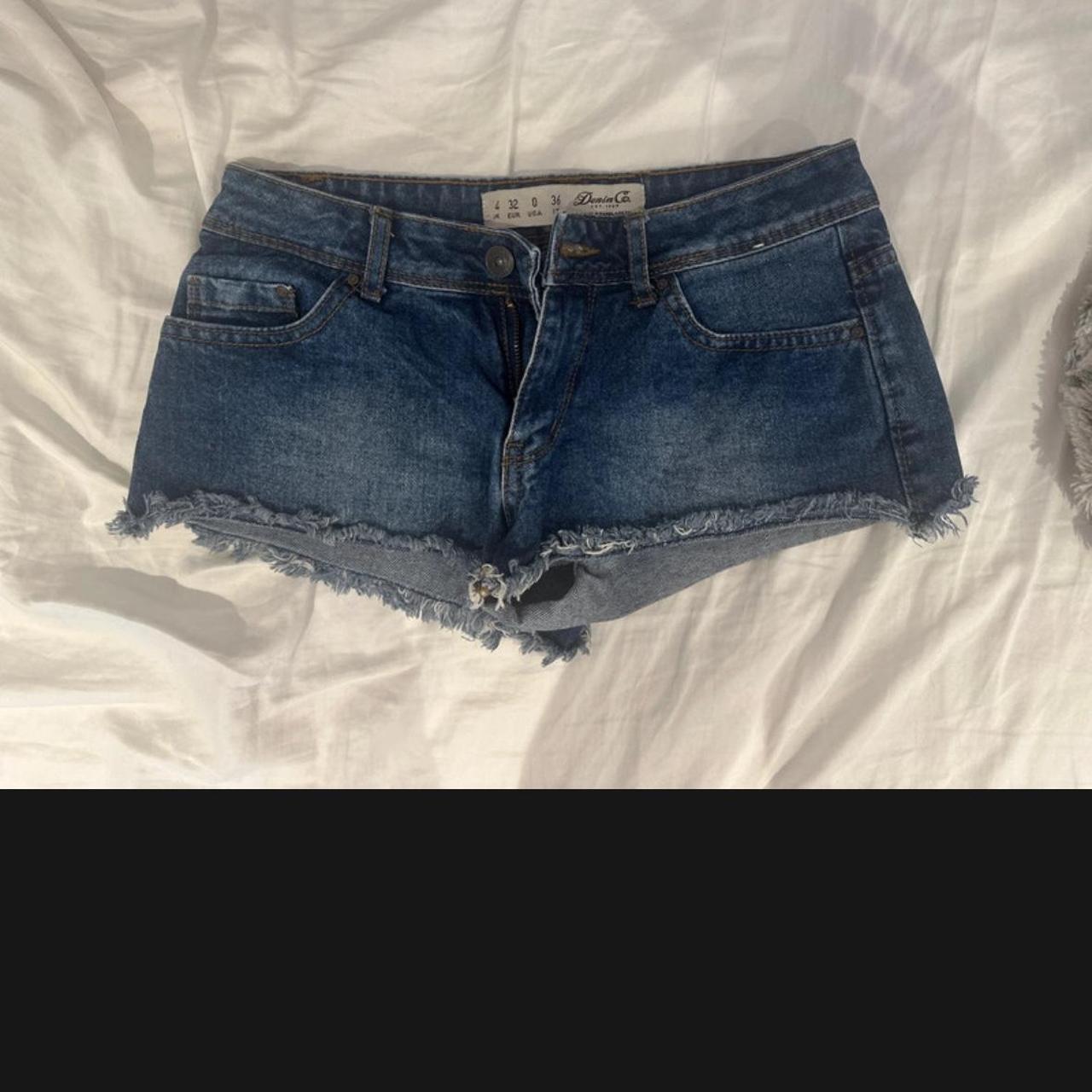 low rise jean shorts - Depop