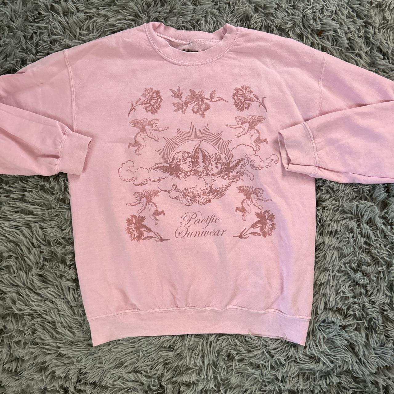 PACSUN/ golden hour pink angel crewneck. Size x... - Depop